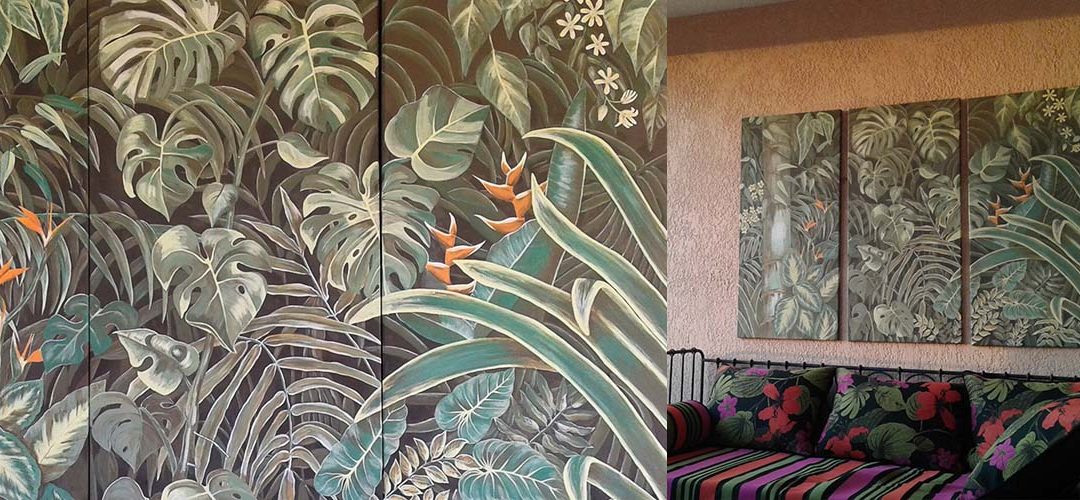 Création d'un triptyque - artiste peintre décoratrice Grenoble